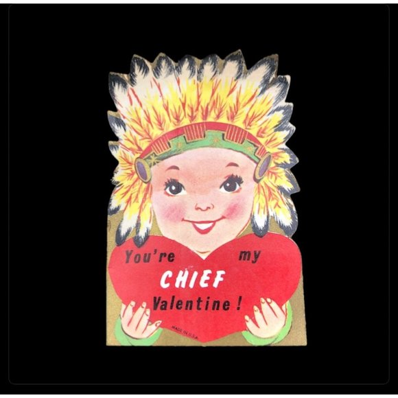 Holiday | Rare Vintage Valentine Card American Indian Native American ...